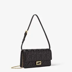 Fendi Wallet On Chain Baguette Black Nappa Leather Wallet